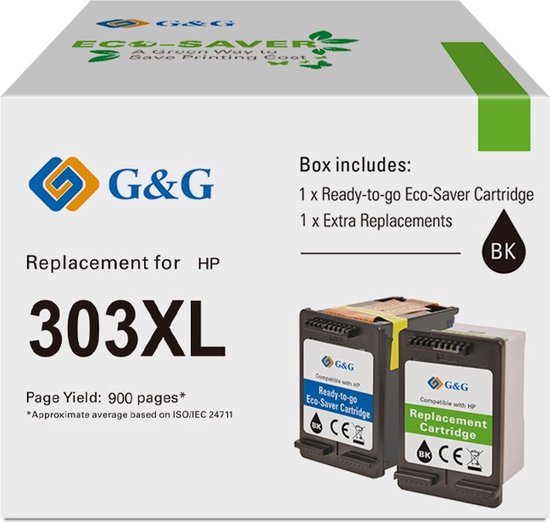 G&G 303 XL Compatibel voor HP 303XL Reman inktcartridges Huismerk (pak ...