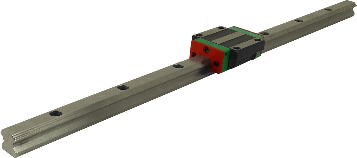 Complete lineaire geleiding 15 mm met flenswagen. Lengte rail 520 mm ...