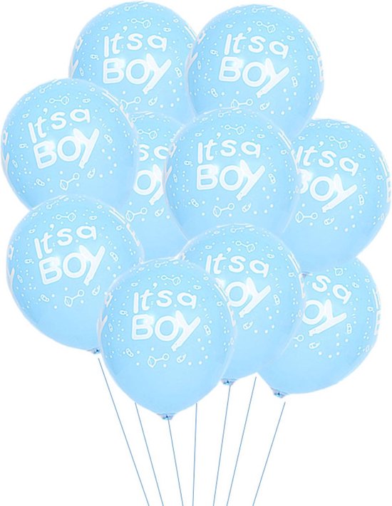 10 ballons It's a Boy bleus avec texte et images blancs - ballon ...