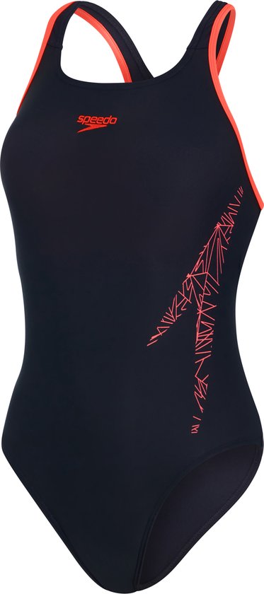 Speedo Hyperboom Placement Racerback Dames - Marine / Rood - maat 40 | bol