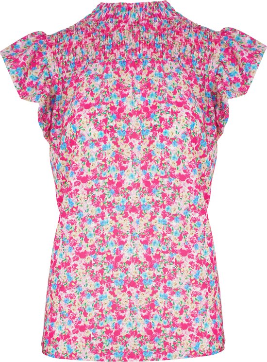Ruffel Flower Col Top Fuchsia | bol.com