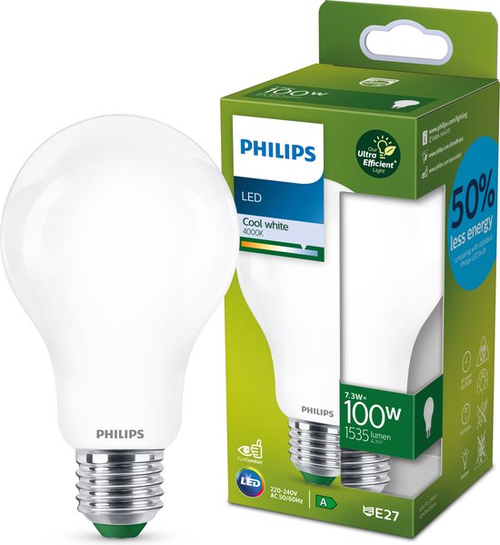 Philips Ultra Efficient LED lamp Mat - 100 W - E27 - Koelwit licht ...
