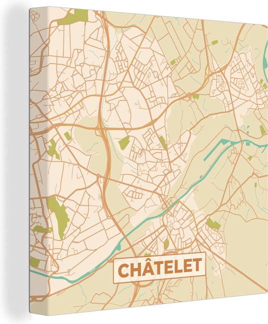 Toile Peinture Plan d'Etage - Carte - België - Châtelet - Plan de Ville ...