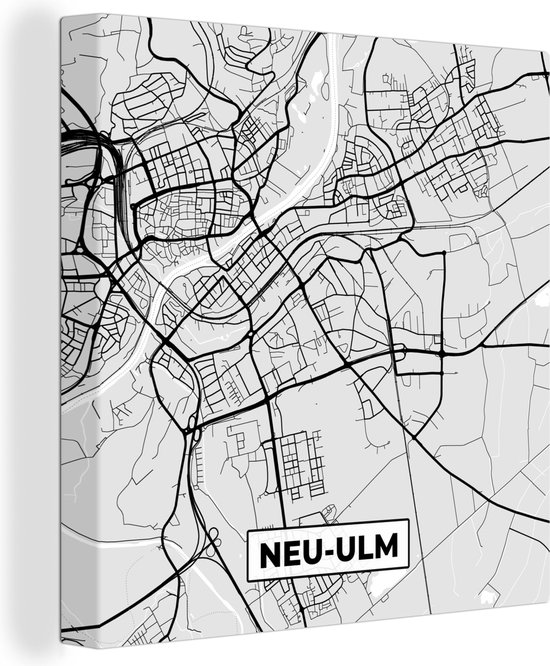 Canvas Schilderij Stadskaart - Plattegrond - Neu-Ulm - Duitsland ...
