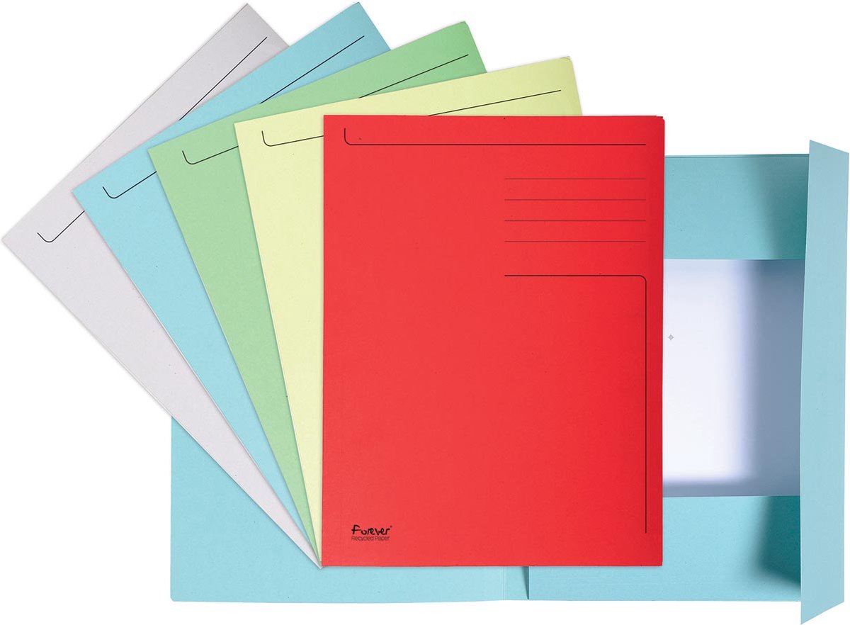 Dossiermap Exacompta Forever A4 3 kleppen 280gr assorti | 100 stuks ...