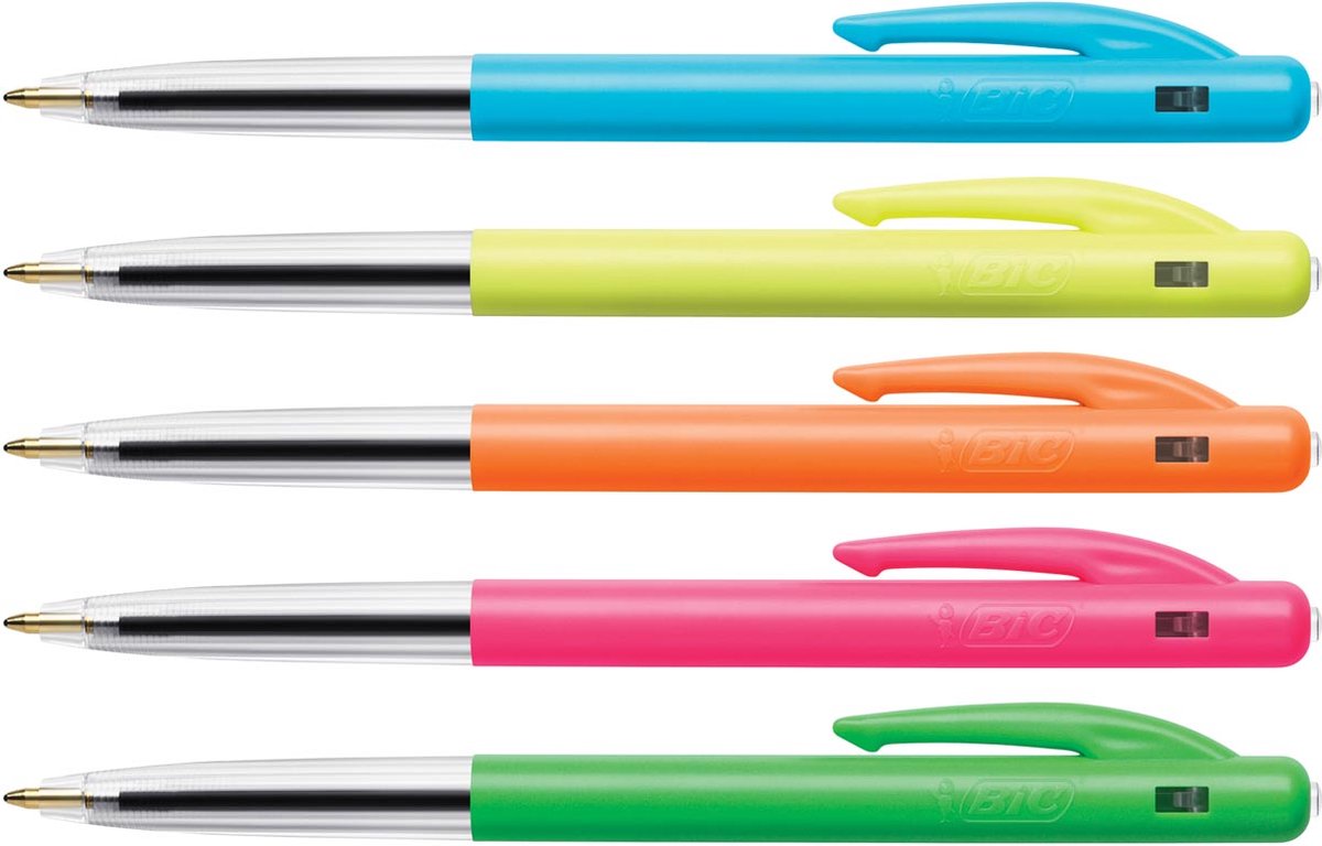 BIC M10 balpen Clic Colors - doos van 50 stuks - schrijfkleur blauw | bol.com