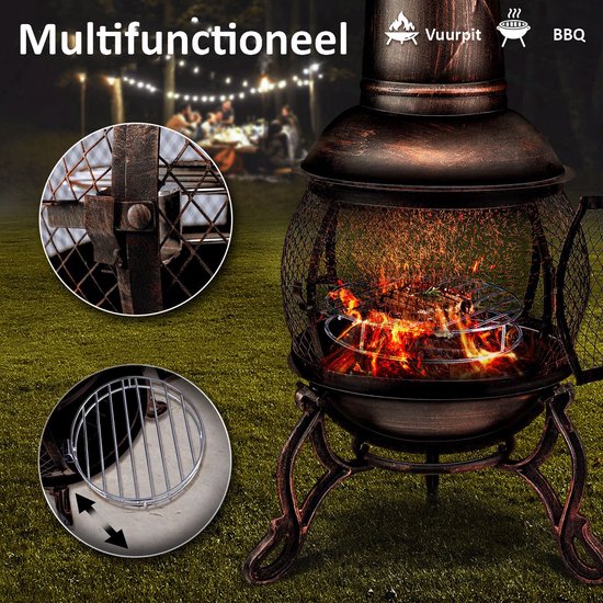 Sens Design Vuurkorf - Terrashaard - BBQ - 90cm - brons | bol