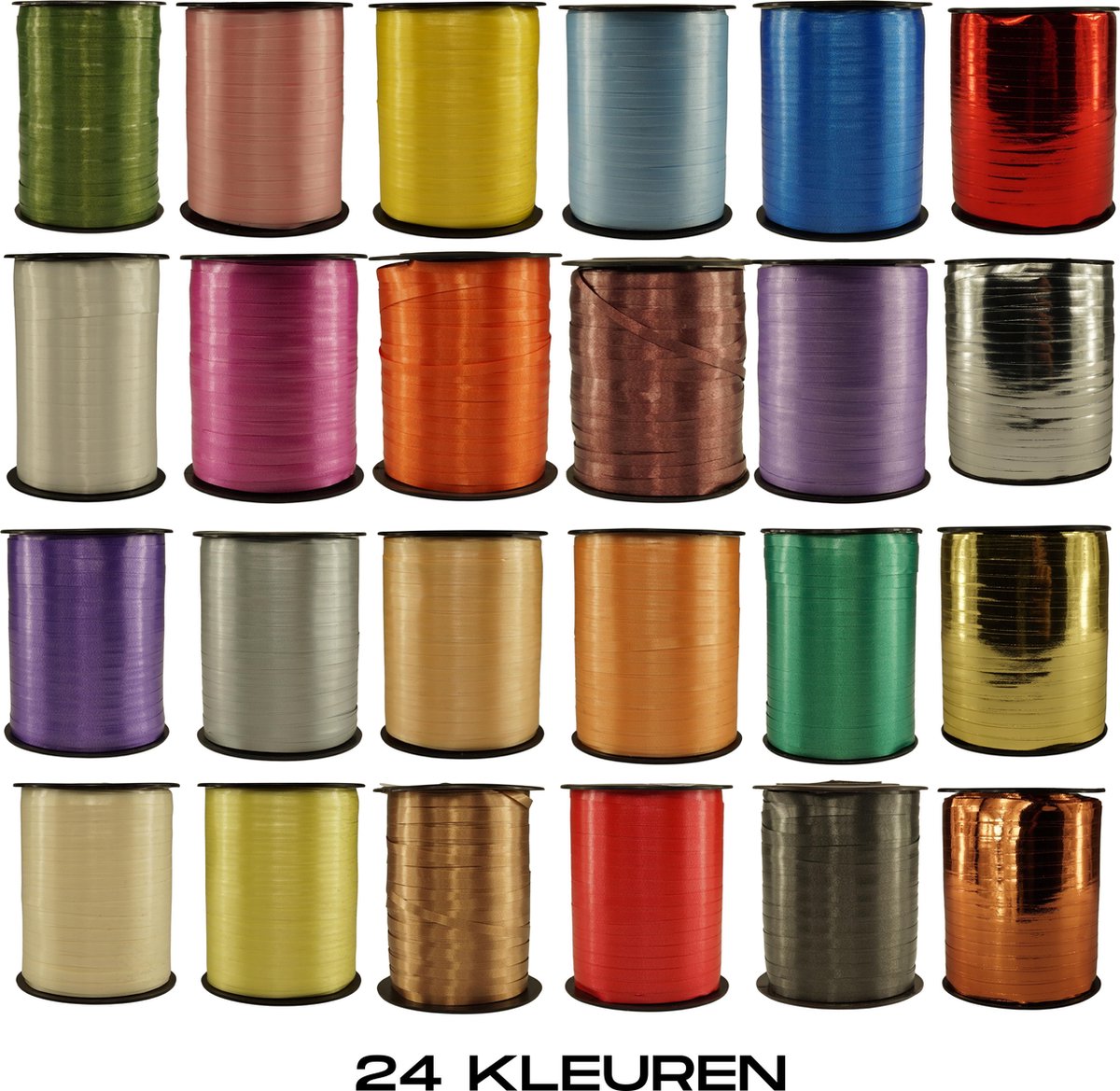 Krullint Set 24 Kleuren | Lint | Krullint | Cadeaulint | 5mm | 500m per ...