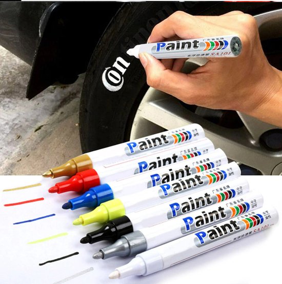 Bandenstift rood / Rode Autobanden stift / Tyre marker red / Auto ...