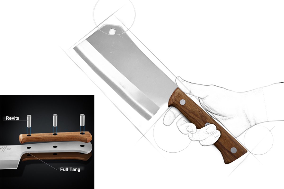 Hakmes 2 stuks 31cm en 33 cm Heavy Duty hakmes- koksmes- vleesmes - RVS ...