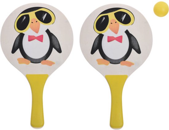 Pinguïn beachball set voor kinderen - Strand balletjes - Rackets/batjes ...