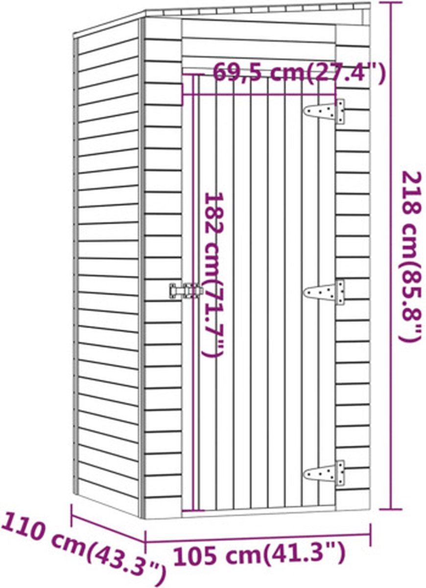 vidaXL Tuinberging 105x110x218 cm geïmpregneerd grenenhout | bol.com