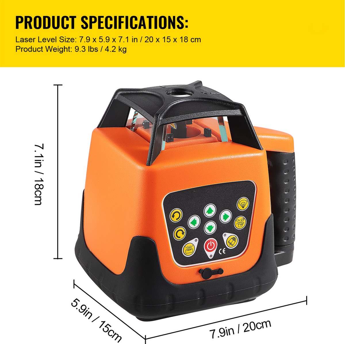 Laserwaterpas - 360 roterend - 500 m bereik - Zelfnivellerend ...