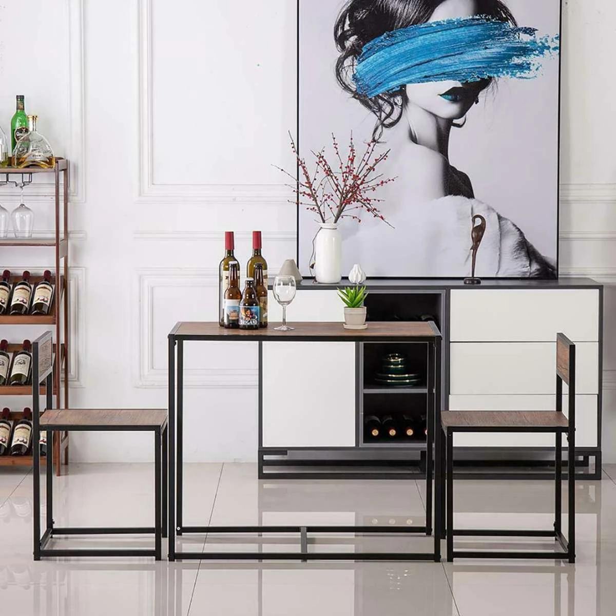 Amerce Eettafel Set – Inclusief 2 Stoelen - Keuken Meubel – Hout | bol.com