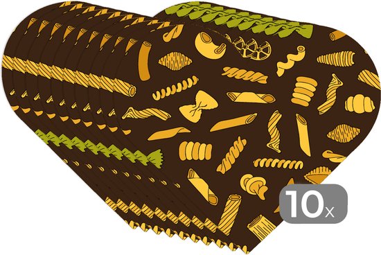 Onderleggers - Placemats - Placemats hartje - Pasta - Patronen - Italië ...