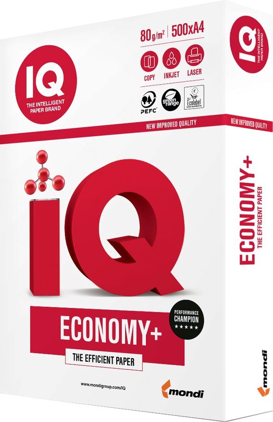 IQ Economy+ printpapier ft A4, 80 g, pak van 500 vel | bol