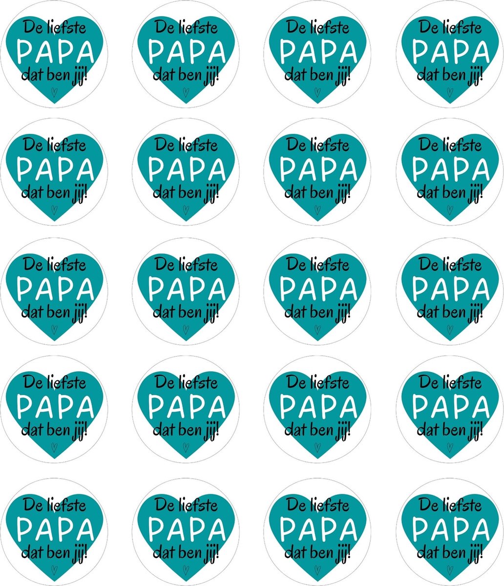 20 x Papa Stickers Cadeau - Sluitsticker Vader - Wensetiket - rond 40mm ...