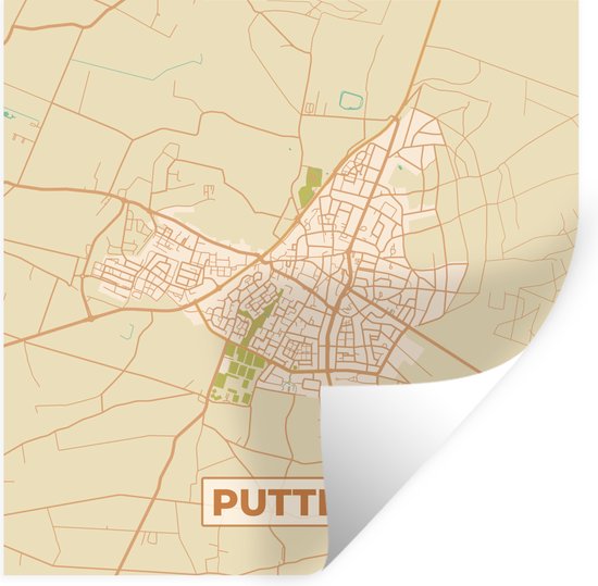Muurstickers - Sticker Folie - Putten - Stadskaart - Kaart ...