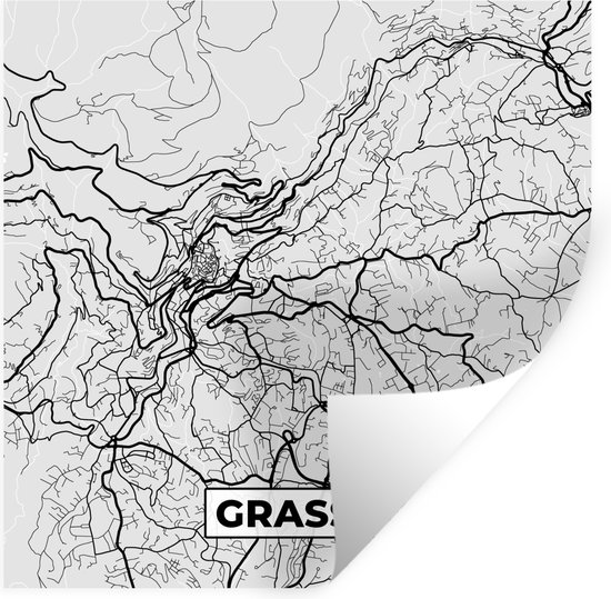 Stickers muraux - Carte - Plan de ville - Grasse - Carte - France ...