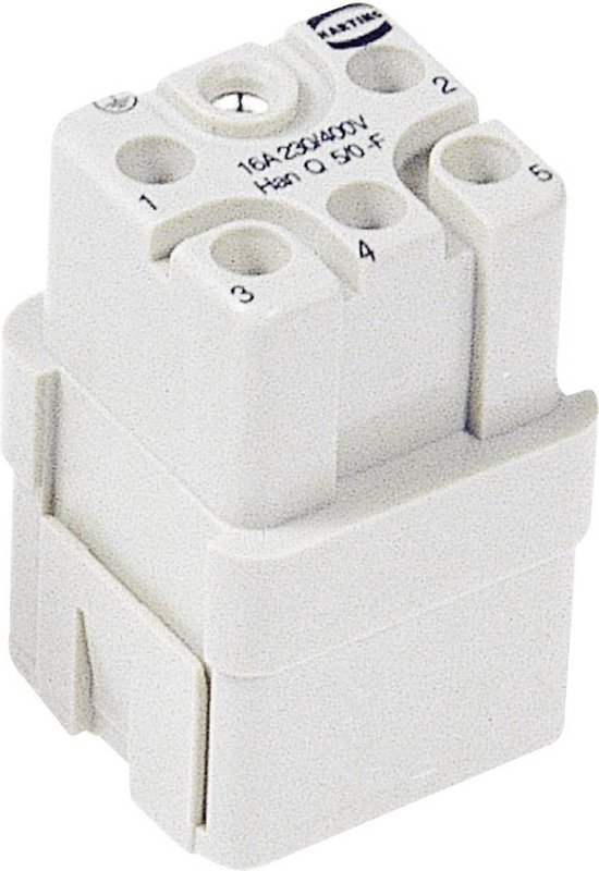 Harting 09 12 005 3101 Businzetstuk Han® Q 5 + PE Crimpen 1 stuk(s ...
