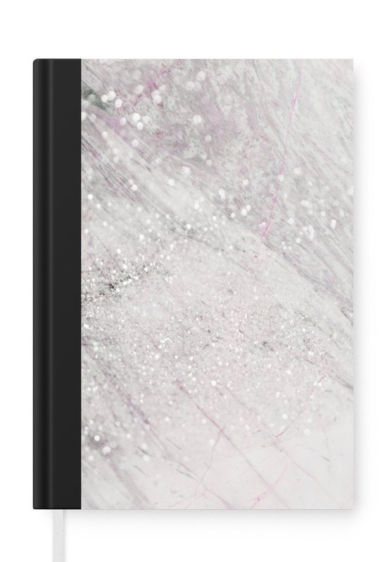 Notitieboek - Schrijfboek - Marmer print - Glinster - Grijs ...