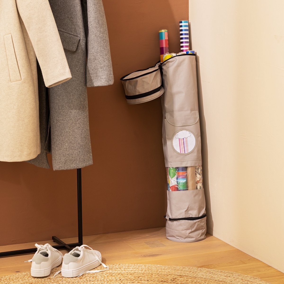 JEMIDI opbergtas voor inpakpapier - Geschenkpapier handig opbergen ...