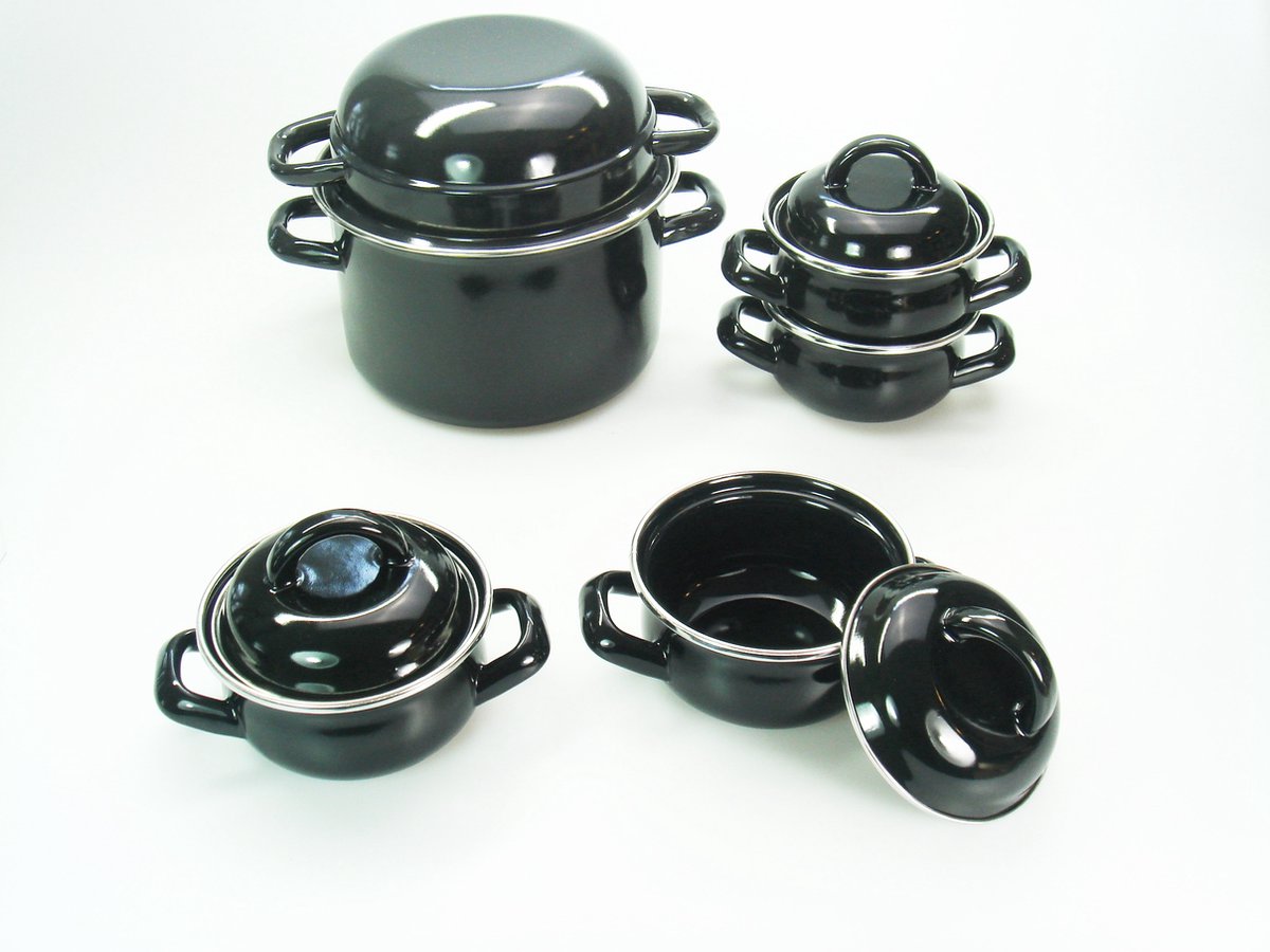 Mosselpan S set 5-delig - Ø 18 cm - 2,5 Liter - met 4 mini pannetjes ...