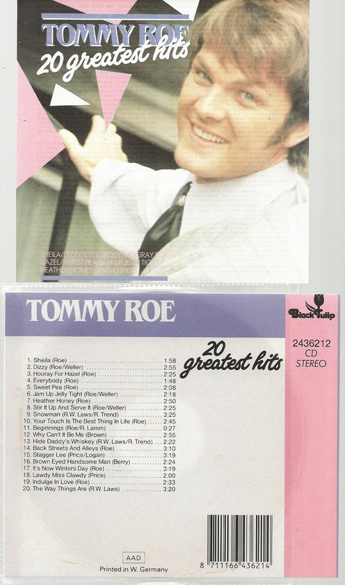 TOMMY ROE - 20 GREATEST HITS, Tommy Roe | CD (album) | Muziek | bol.com