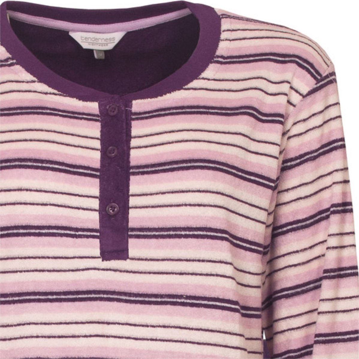 Tenderness - Dames Pyjama - Badstof - Paars - Maat XXL | bol