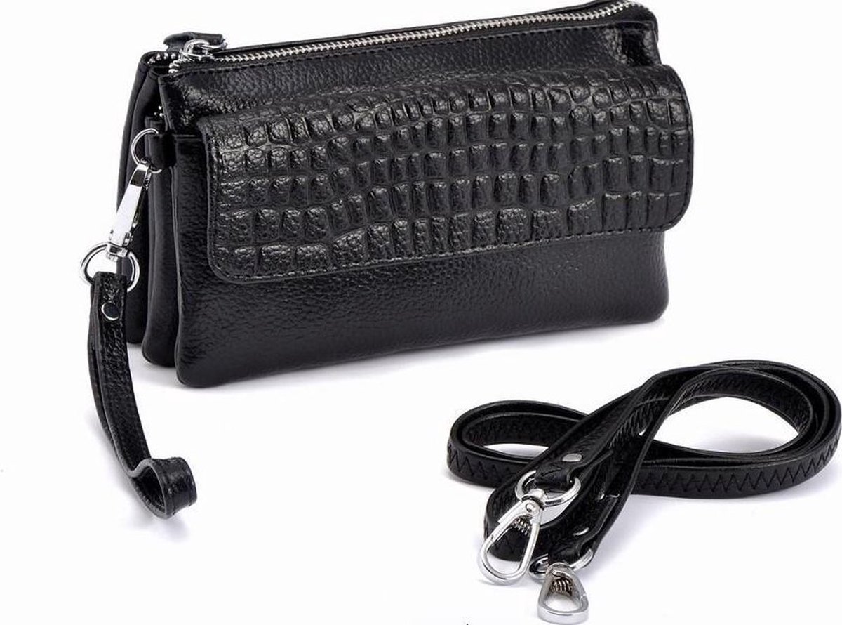 Dames Clutch Licht Blauw - Korean Style Lederen Handtasje, Schoudertas ...