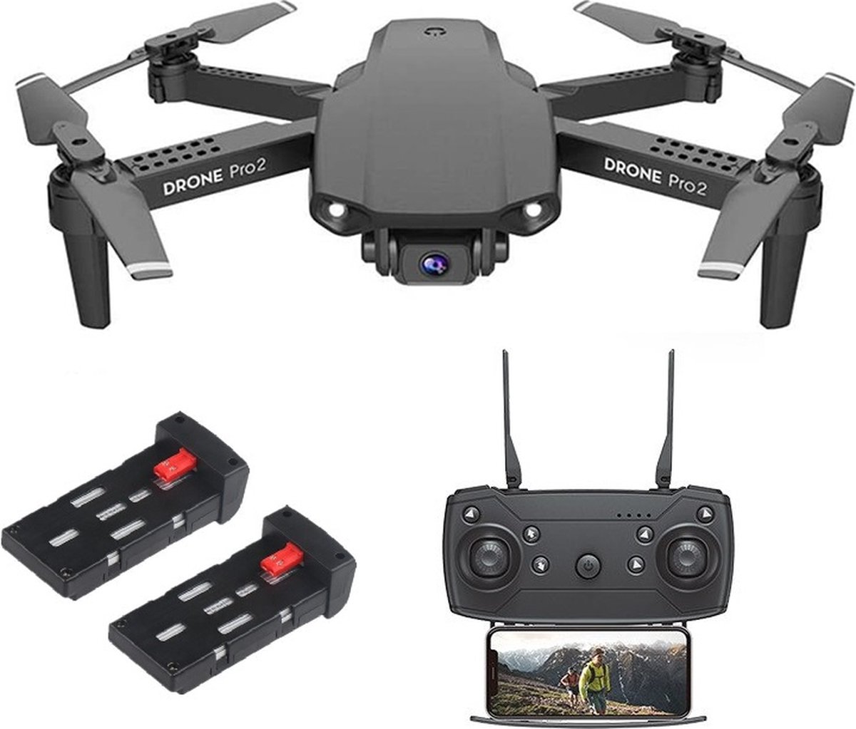 E99 Pro 2 Drone met camera en opbergtas zwart - 3 accu's - Drones | bol.com