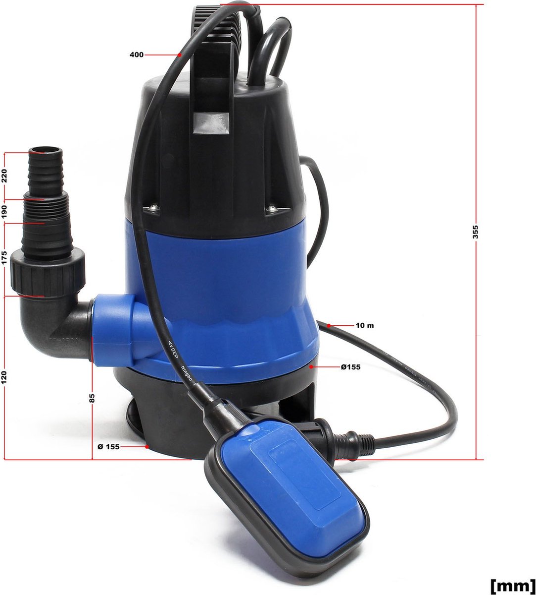 Wildanger vuilwaterpomp 900w 14000 l/h dompelpomp tuinpomp fonteinpomp ...