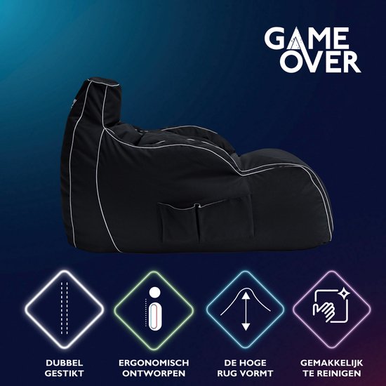 Game Over Gaming Zitzak Ligstoel - Binnenshuis bean bag - Controllers ...
