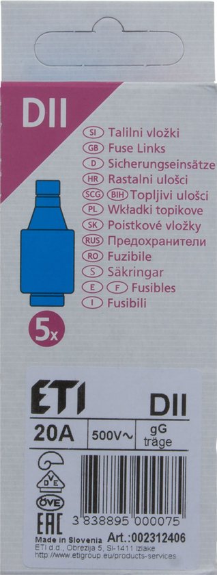 D-Patronen 20 amp traag 5 x 5 stuks | bol.com