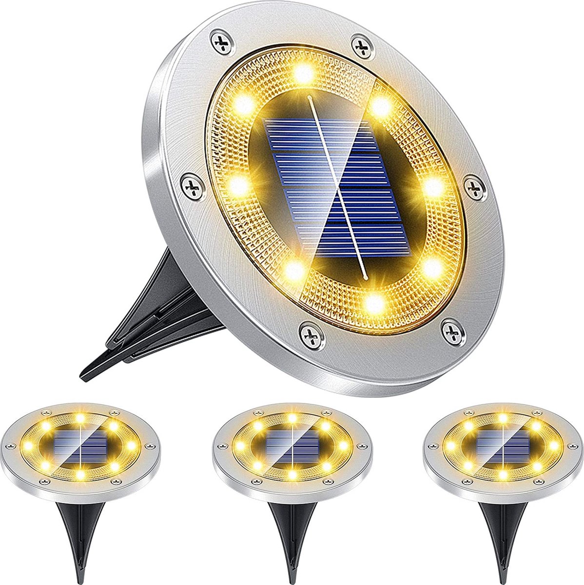 Solar Grondspots 4 stuks - Solar Tuinverlichting - Buitenlamp ...