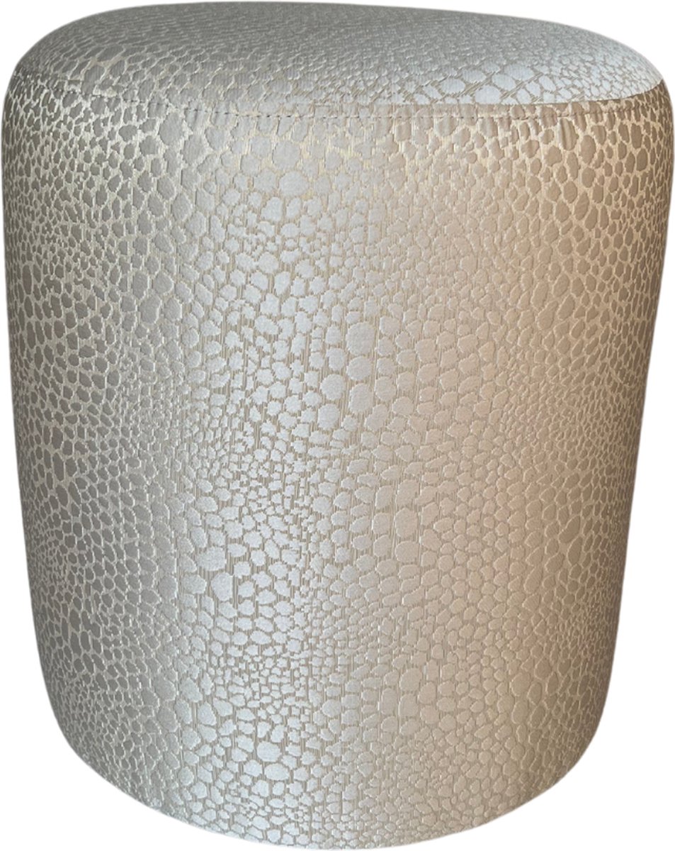 SET interior - Poef Casa Silver - Luxe Poef - Grijs - Zilver - 48x42 | bol