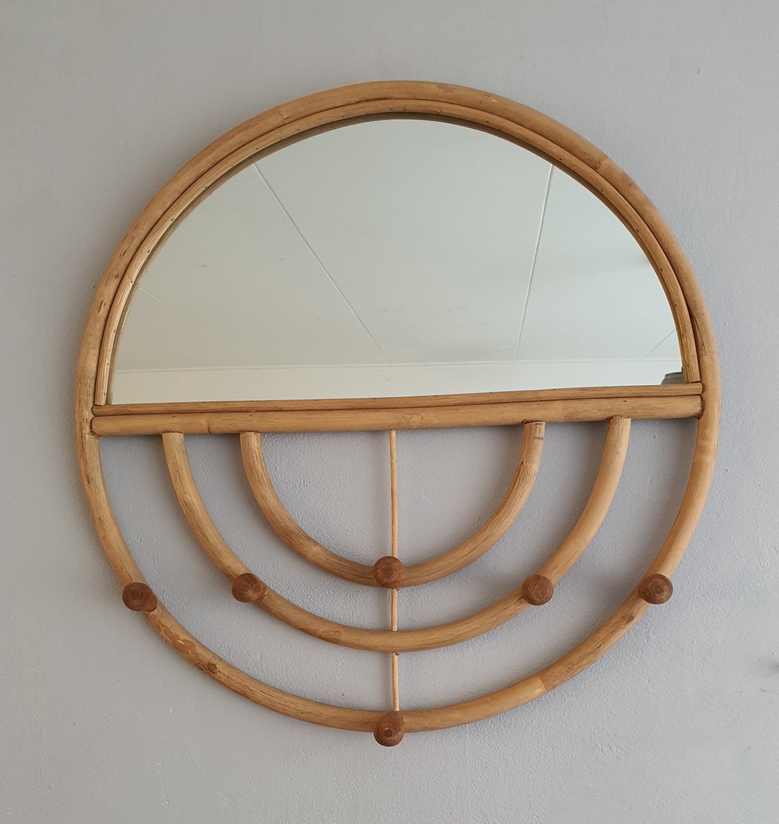 Mica Decorations Rotan wandspiegel bruin D60cm | bol.com