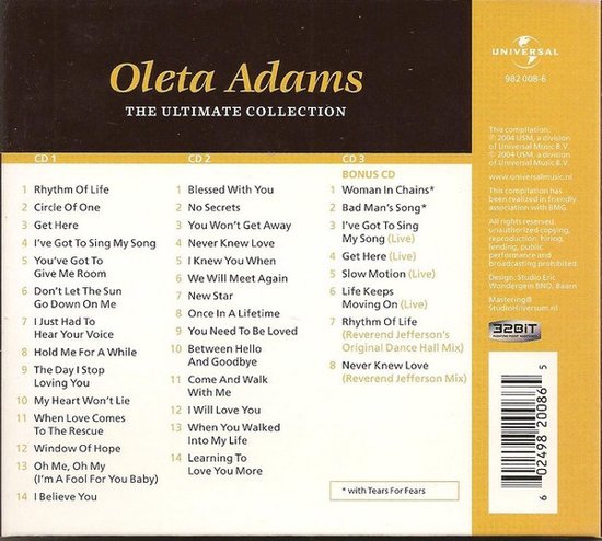 Ultimate Collection, Oleta Adams | CD (album) | Muziek | bol