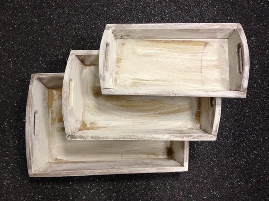 Dienblad "old look " (groot) / gebogen / hout | bol.com