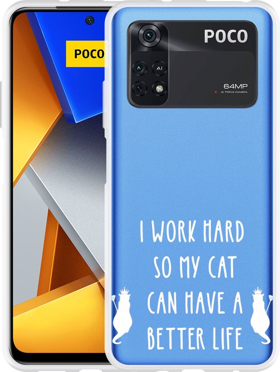 Xiaomi Poco M4 Pro Hoesje Royalty Cat - wit - Designed by Cazy | bol