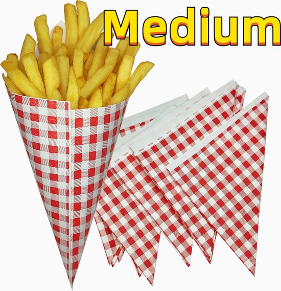 Rainbecom - 100 stuks - 17 x 17 x 23 cm - Frietszak - Patatzak ...