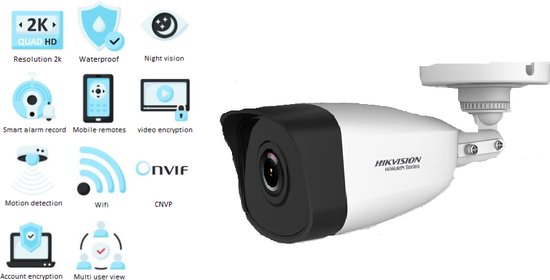 Hikvision HWI-B140H HiWatch Full HD 4MP buiten bullet met IR nachtzicht ...