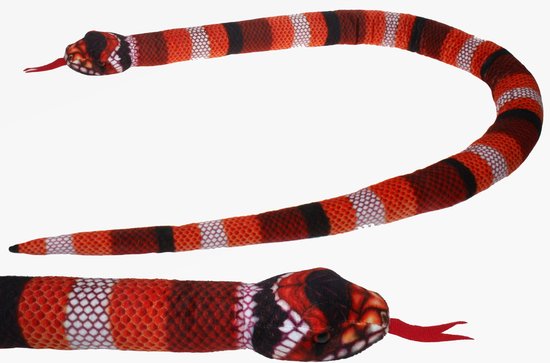 Cornelissen Pluche Koraal slang knuffeldier - rood - 150 cm - met ...