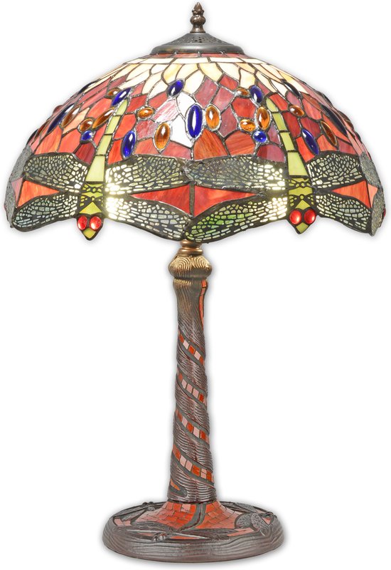 Tiffany stijl lamp rood 59 cm hoog | bol