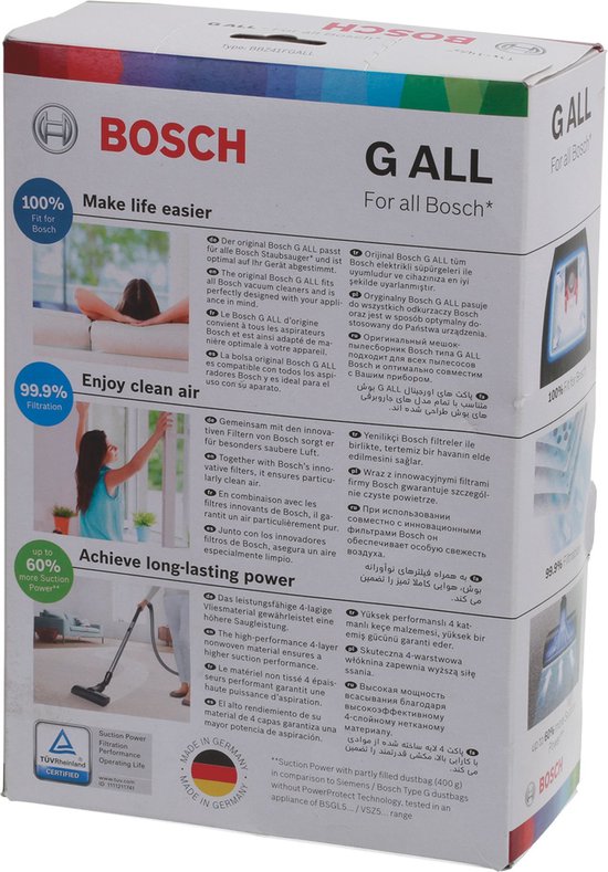 Bosch Stofzuigerzakken - PowerProtect - 4 stuks - BBZ41FGALL | bol