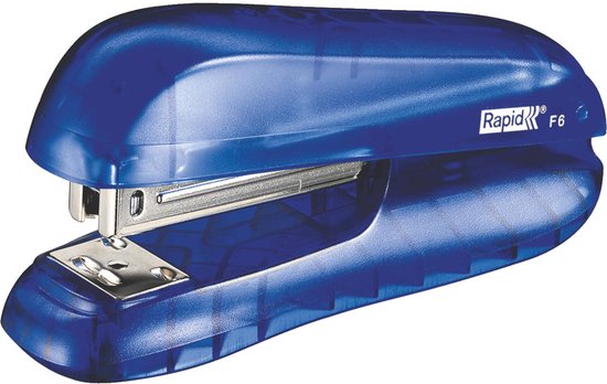 Rapid klein HS nietmachine F6, blister, doorschijnend blauw | bol