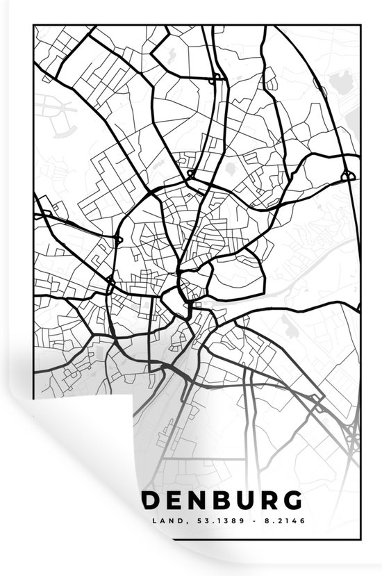 Muurstickers - Sticker Folie - Kaart - Plattegrond - Stadskaart ...