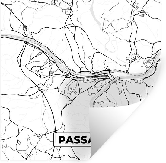 Muurstickers - Sticker Folie - Kaart - Passau - Plattegrond ...