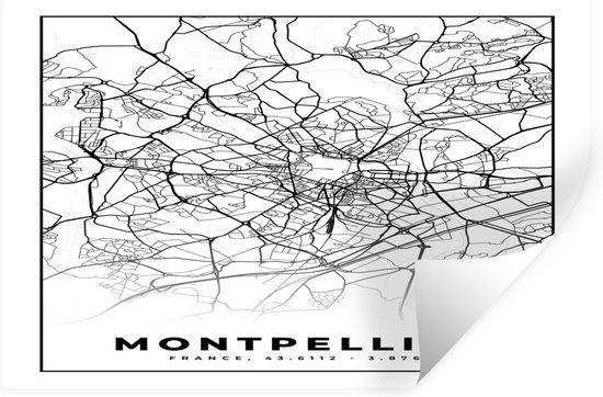 Stickers muraux - Plan de ville - Montpellier - Carte - Carte - France ...