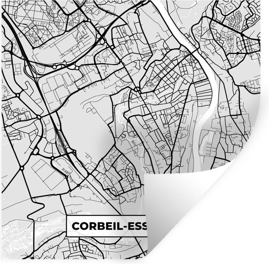 Muurstickers - Kaart - Stadskaart - Frankrijk - Corbeil-Essonnes ...